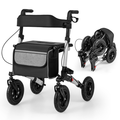 Rollator mit Luftbereifung faltbar und leicht mit Sitz Aluminium bis ...
